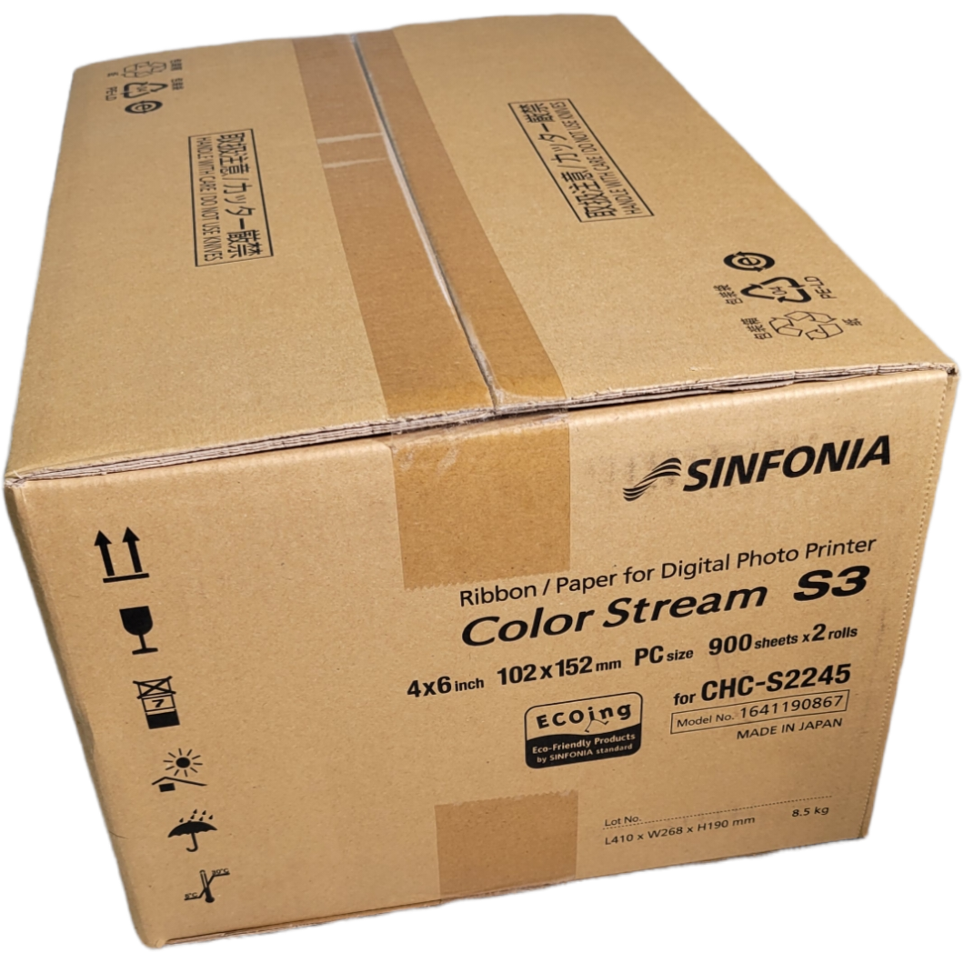 Sinfonia / Shinko S3 4 x 6" Media Kit 2 rolls x 900 = 1800 total – Continent-Wide