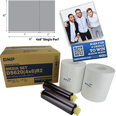 DNP DS620A 4x6" Perforated Media Kit R2- (Single Perf.) 2 Rolls (800 P ...