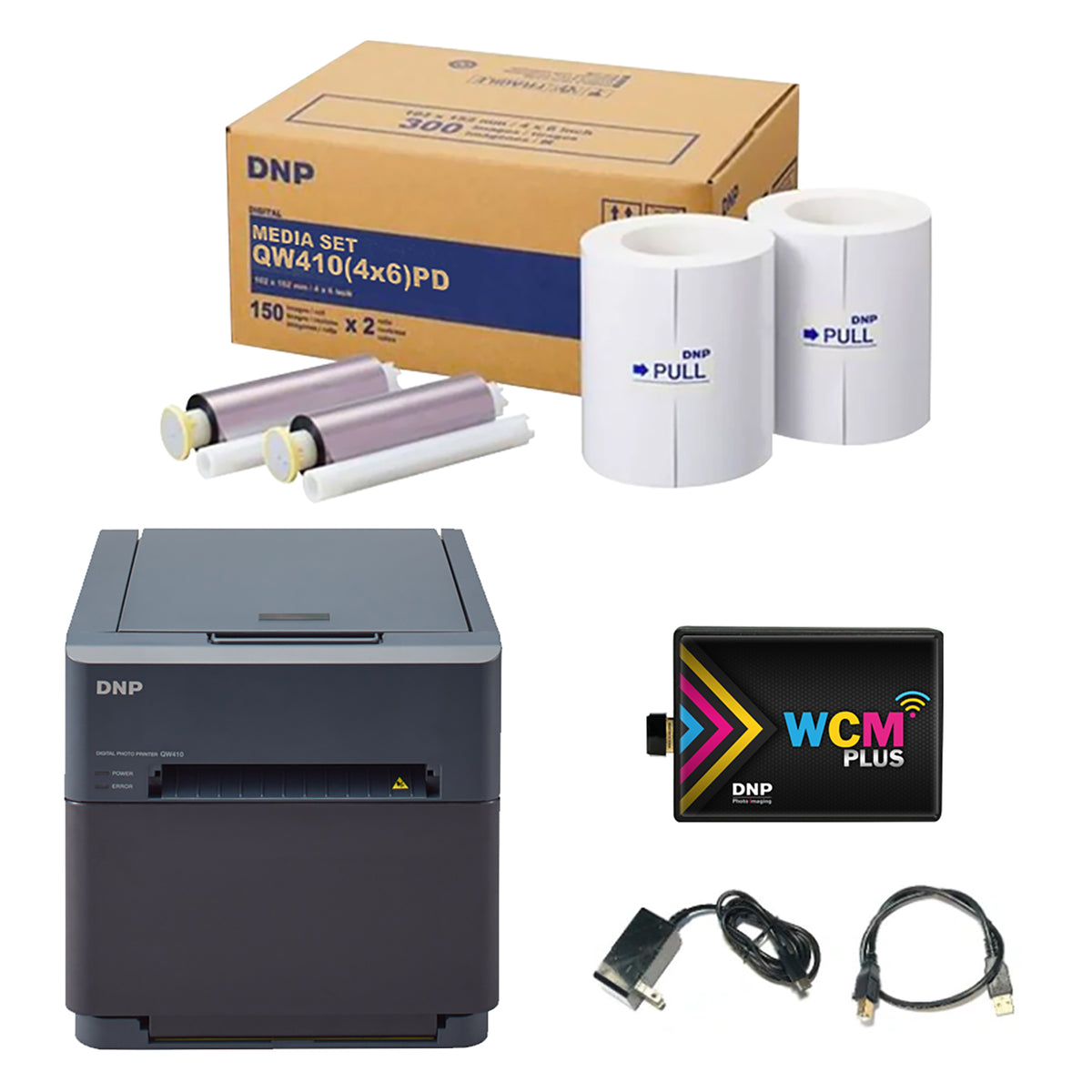 DNP EZ Pro Printer Bundle (QW410 printer, WCM-Plus & QW410 4x6 media k ...