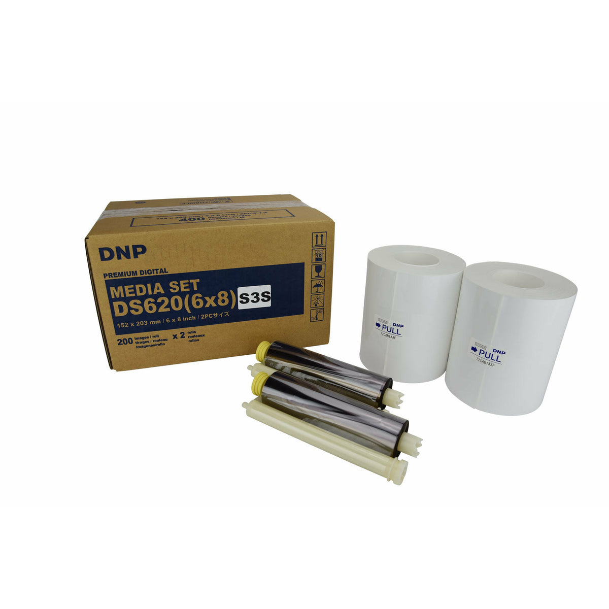 DNP DS620 Perforated Media 6x8" Kit - Sticker 2" Triple Strip - 2 Roll ...